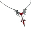 Artistics Love Heart Bat Wing Crosses Gothic Necklace for Friend Lovers ...