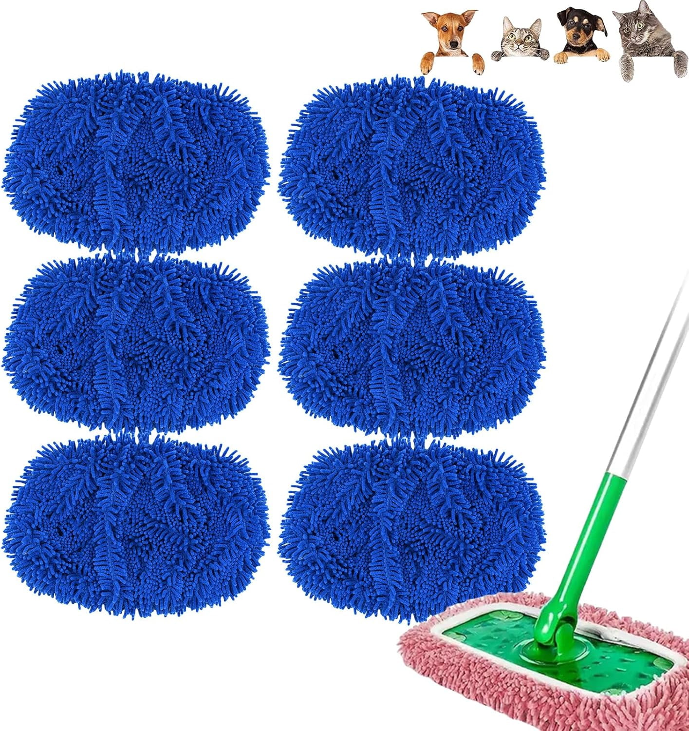 Artisticto Chenille Mop Pads, Mopmate Reusable Microfiber Mop Pads ...