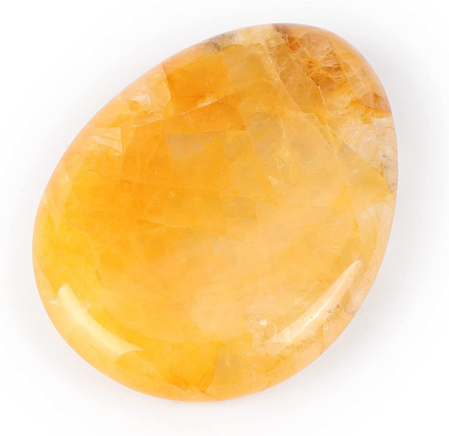 Artistone Water Drop Citrine Crystal Worry Stone Hand Carved Healing ...
