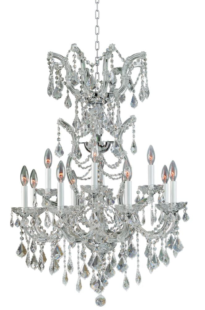 Artistry Lighting Alexandria Collection 26"x38" Chrome 12-Light Hanging ...