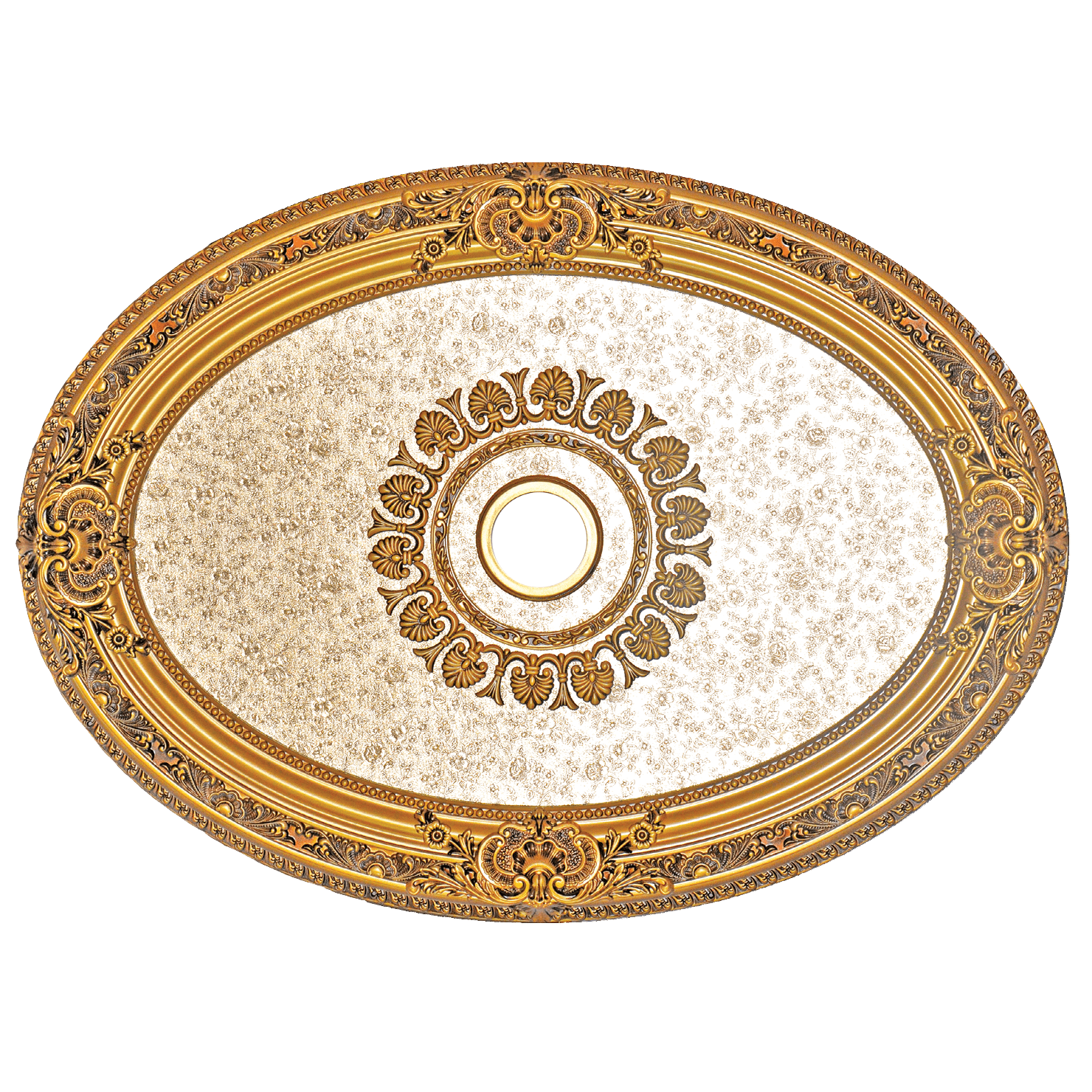 Artistry Lighting Oval 43"x32" Antique Gold Ceiling Medallion Gold ...