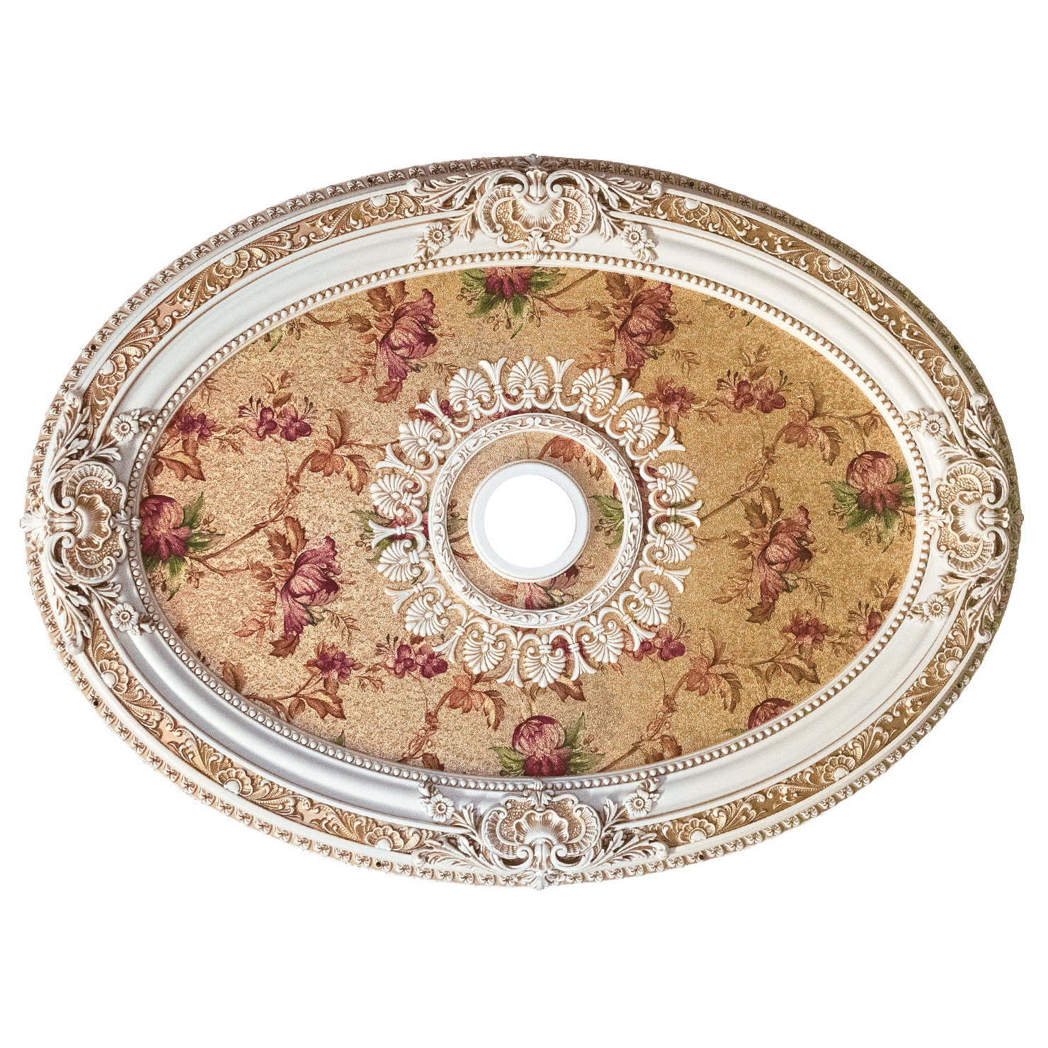 Artistry Lighting Oval 43"x32" Antique White Ceiling Medallion Vintage ...