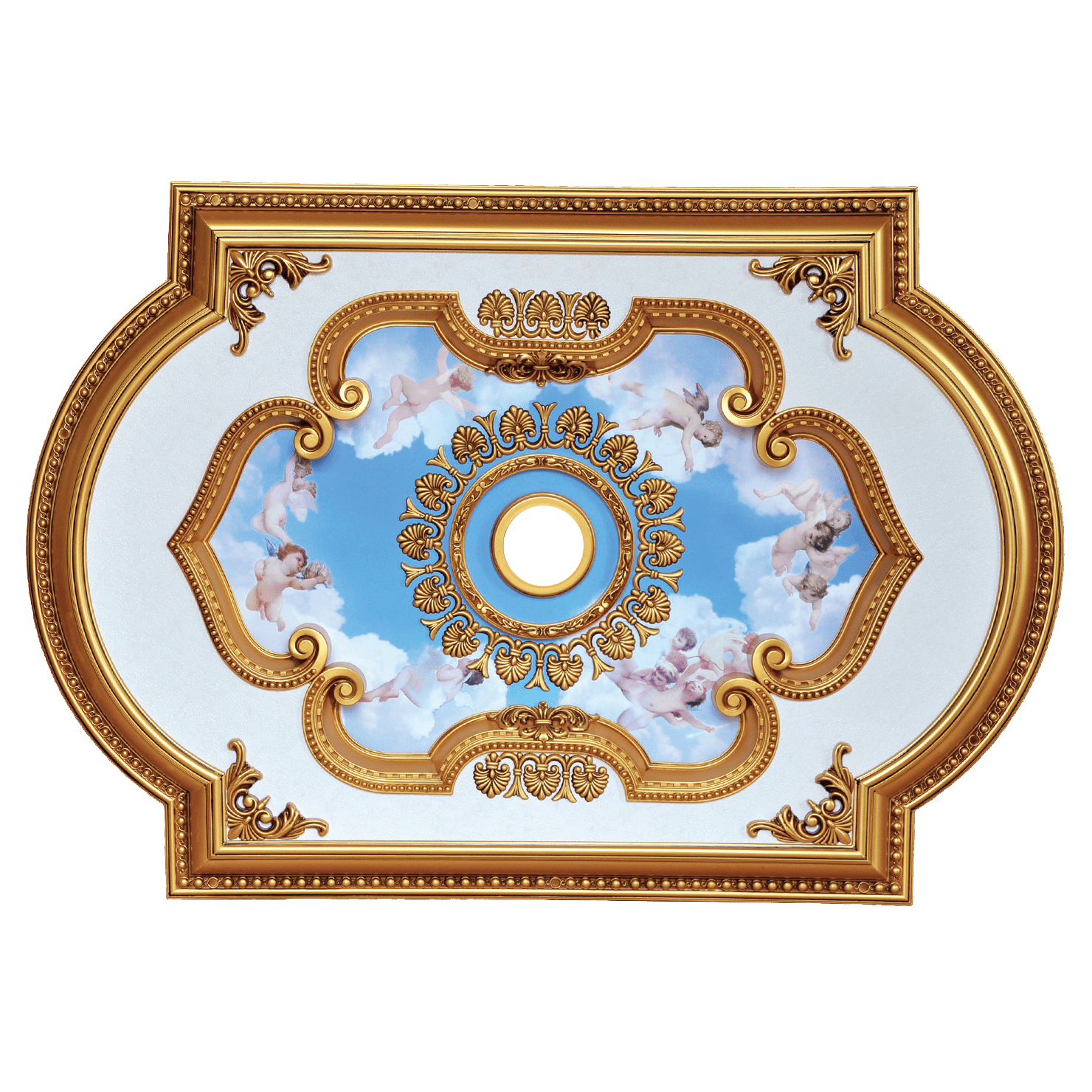 Artistry Lighting Rectangular Oval 51"x36" Antique Gold Ceiling ...