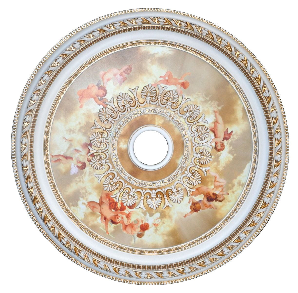 Artistry Lighting Round 32" Antique White Ceiling Medallion Sepia Sky ...