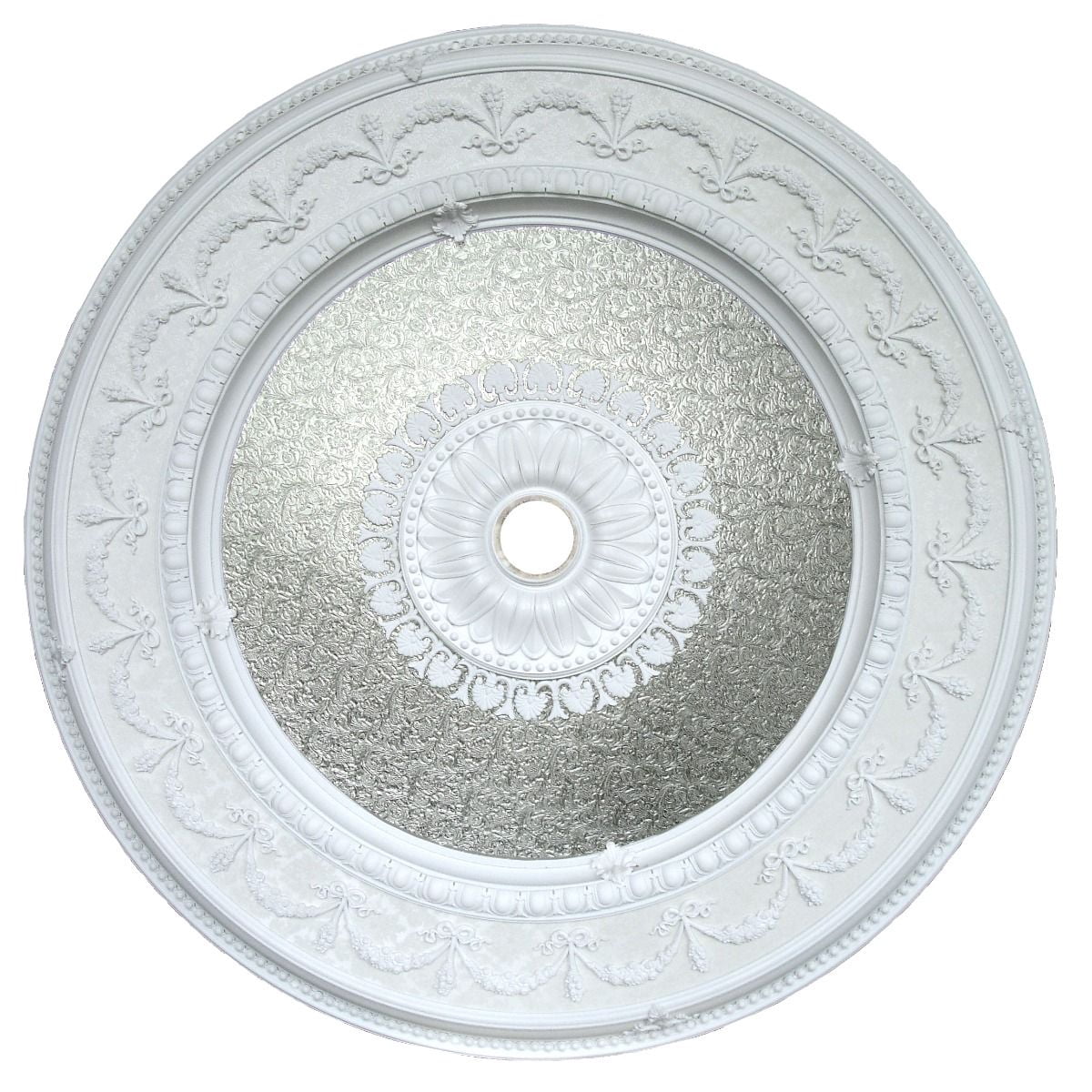Artistry Lighting Round 60" Classic White Ceiling Medallion Silver ...