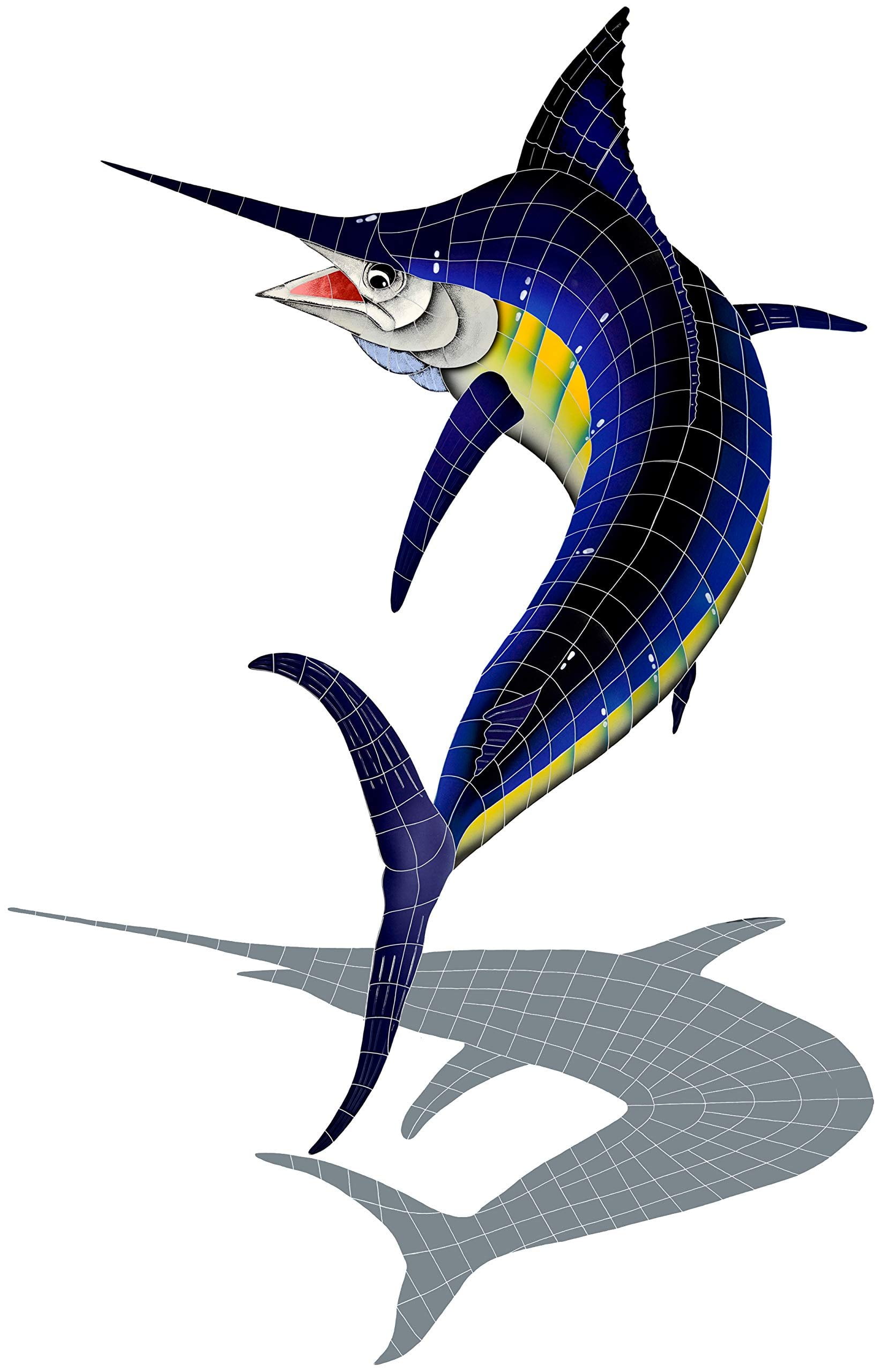 Artistry in Mosaics Marlin Ceramic Swimming Pool Mosaic 92" x 56" with ...