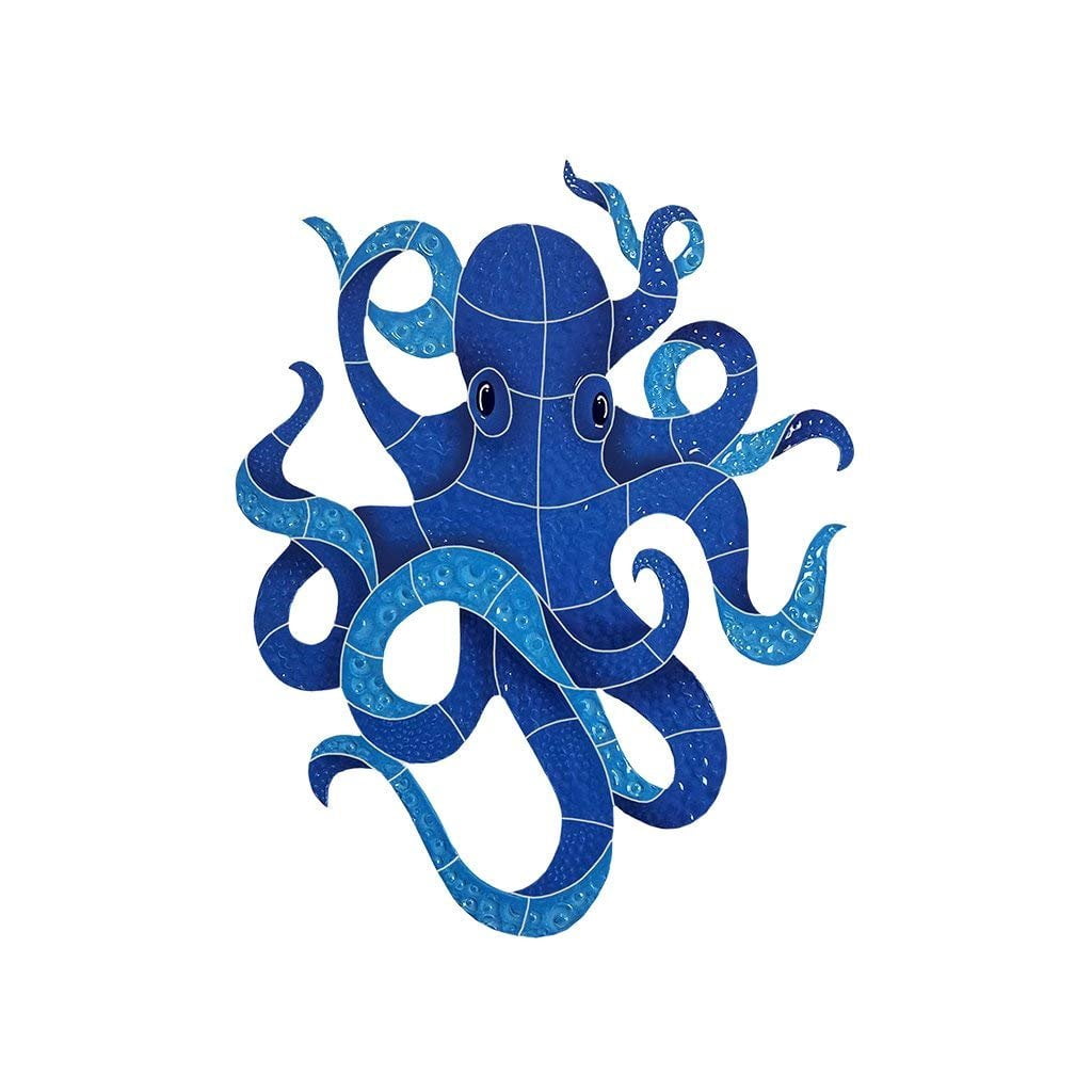 Artistry in Mosaics Small Octopus 15" x 12" Ceramic Swimming Pool ...