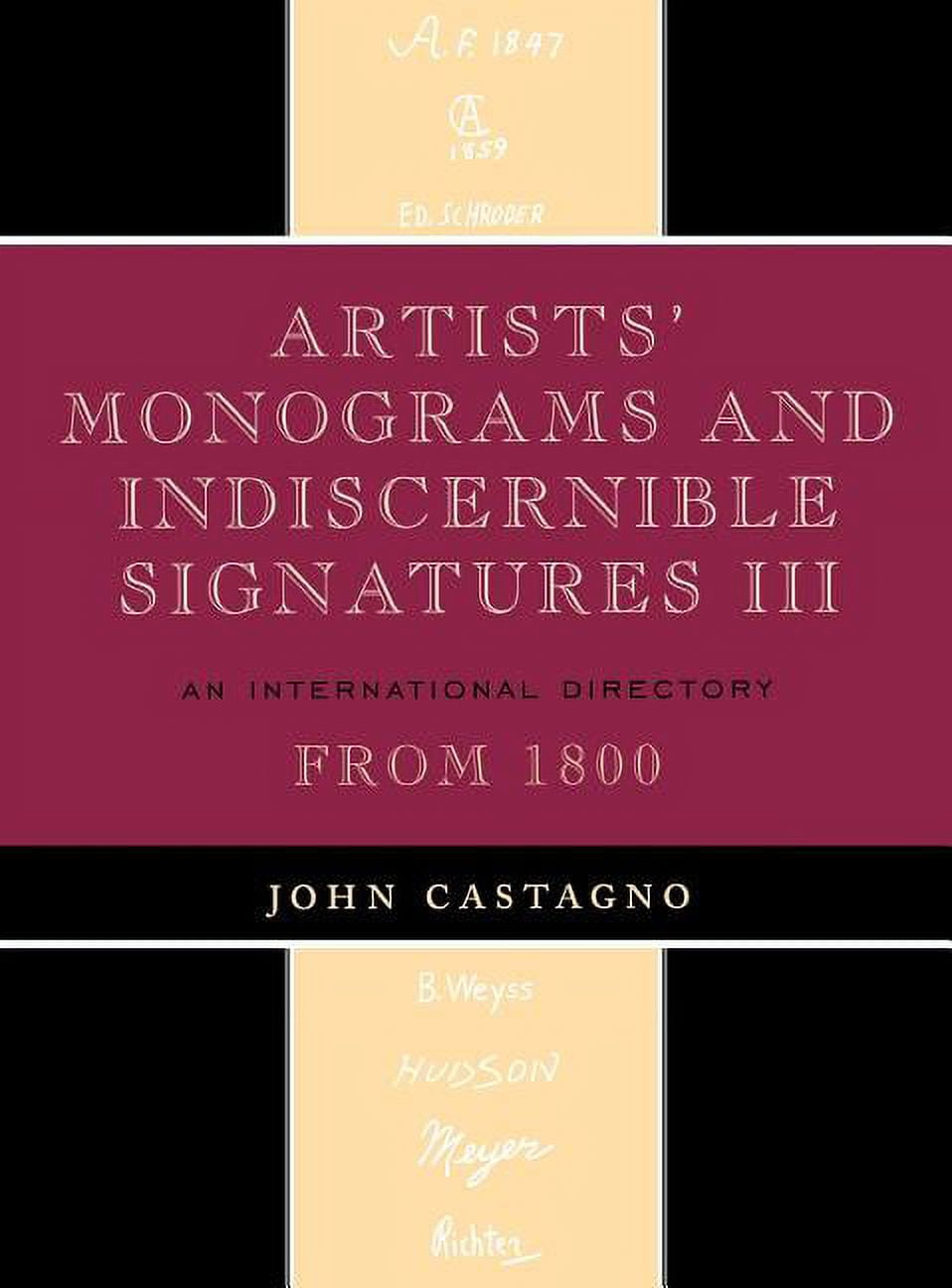 Artists' Monograms and Indiscernible Signatures III: An International ...