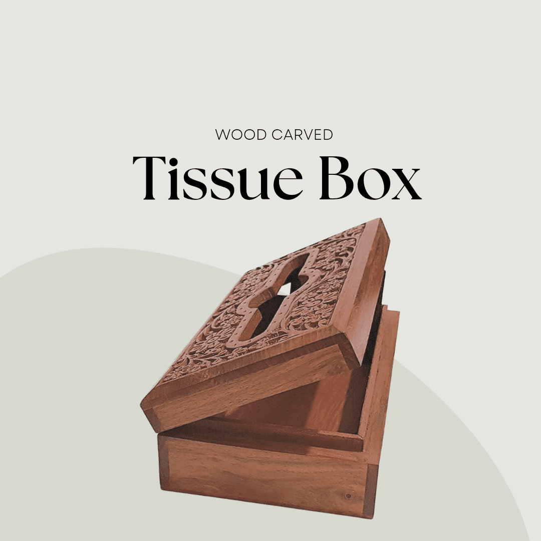 Artival Crafts Sheesham Wood Tissue Box – Handcrafted Napkin Holder ...