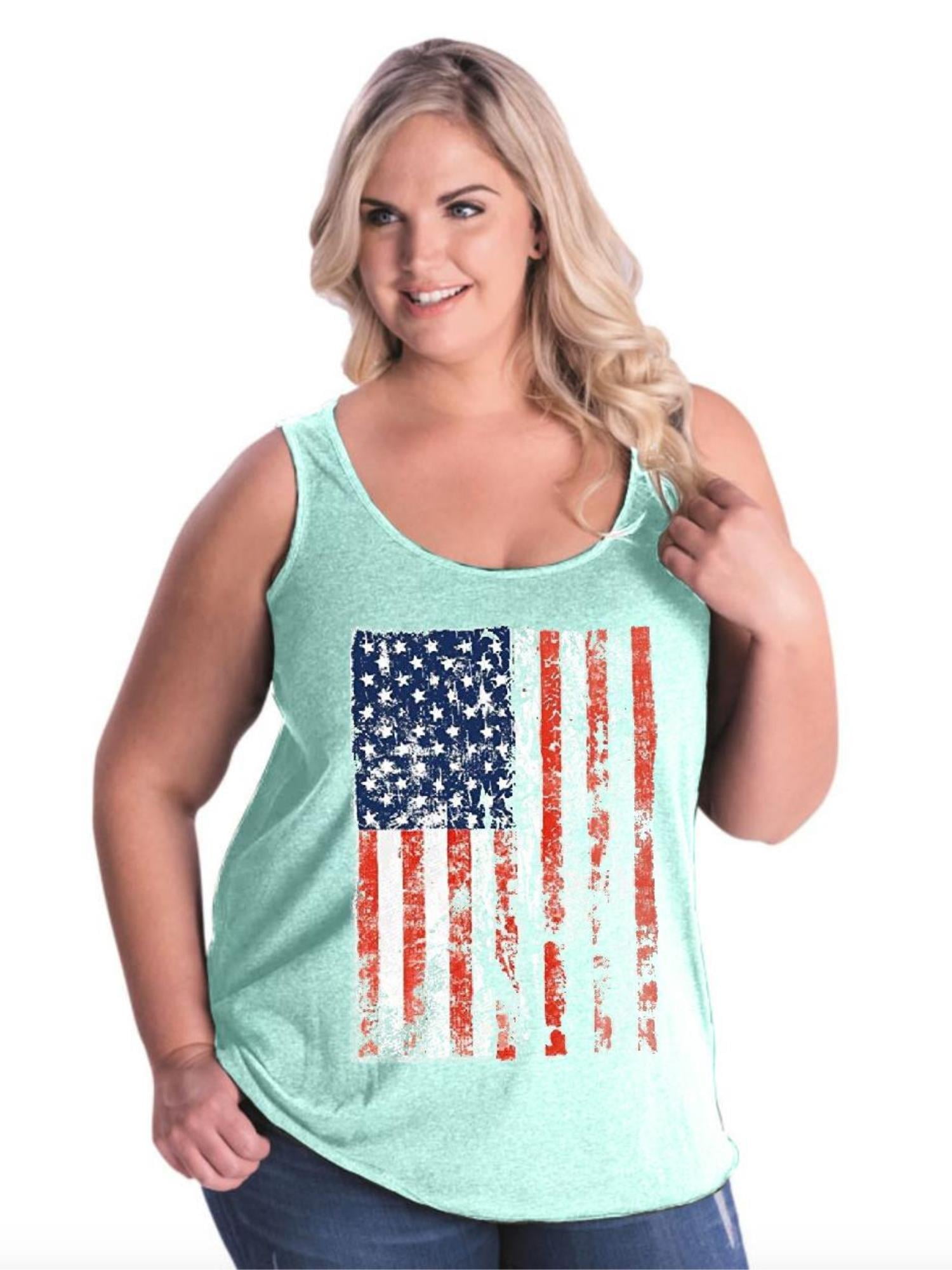 Artix - Women's Plus Size Tank Top - American Flag 4th of July ...