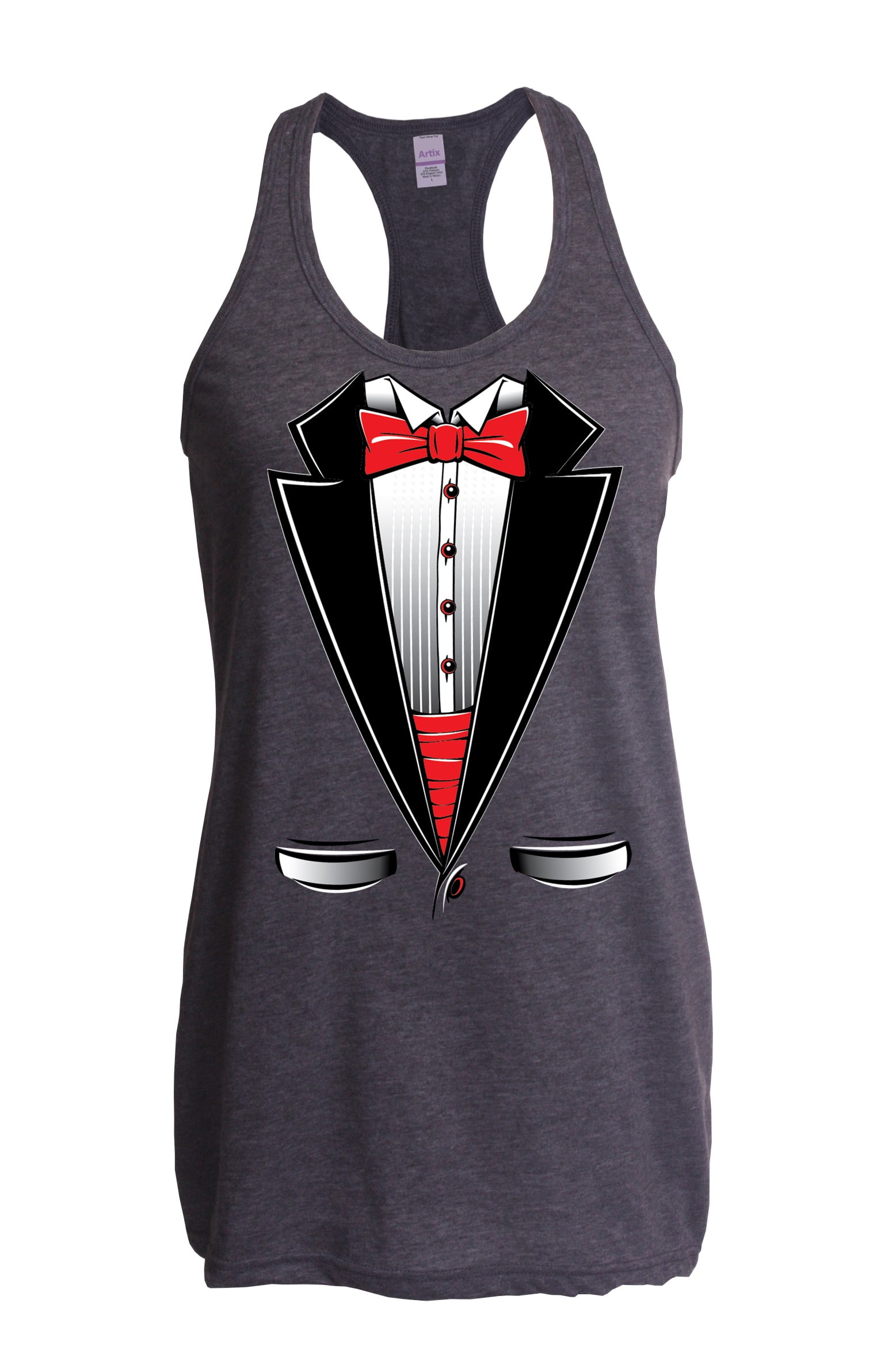 Artix - Women's Racerback Tank Top - Tuxedo Prom Costume - Walmart.com