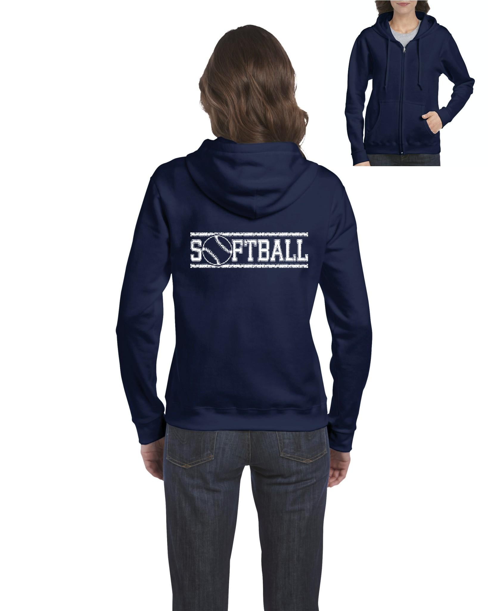 Artix - Women's Sweatshirt Full-Zip Pullover - Softball with Ball ...