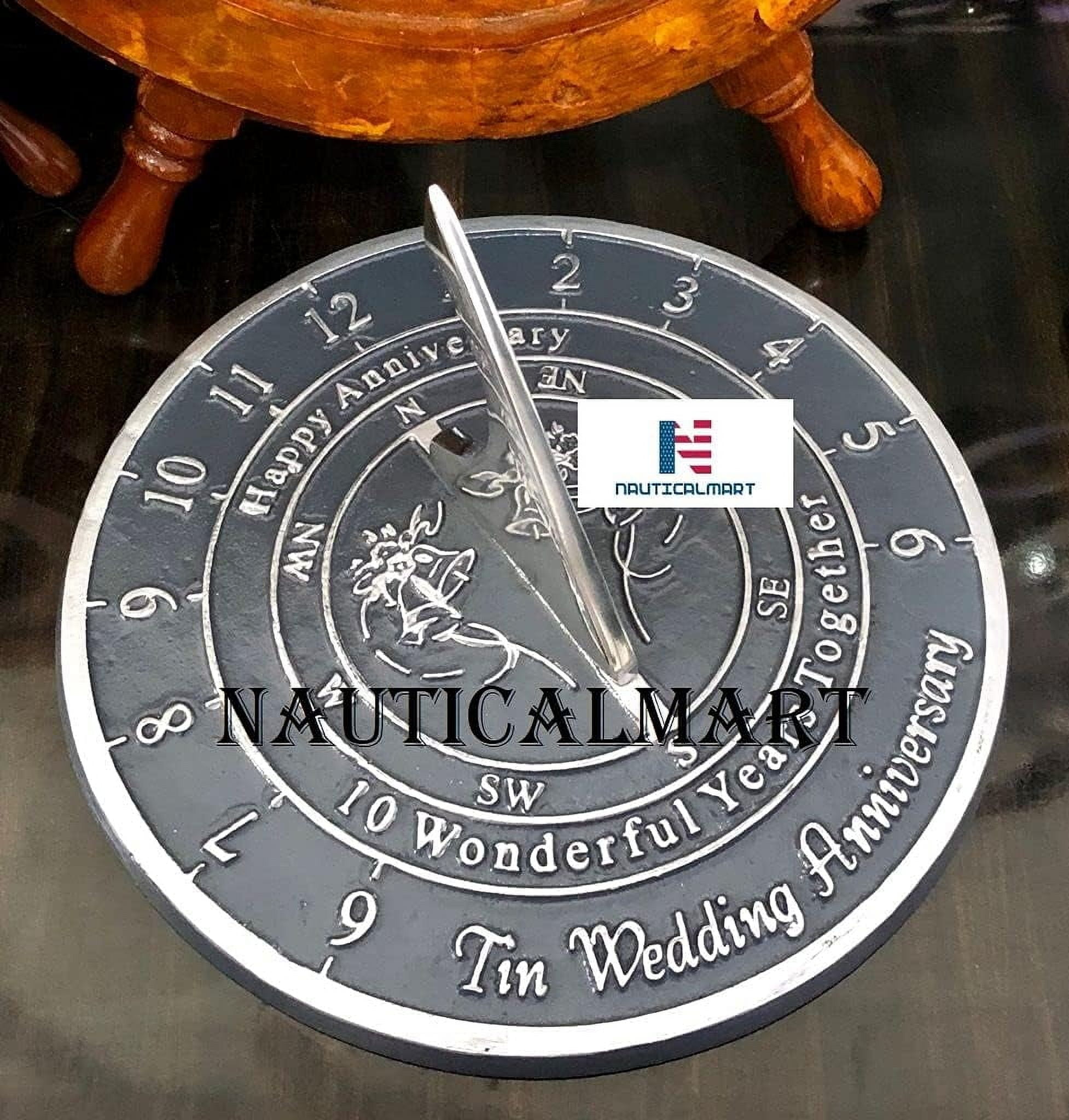 Artizan Village Tin Wedding (10 Years) Sundial for Home and Garden ...