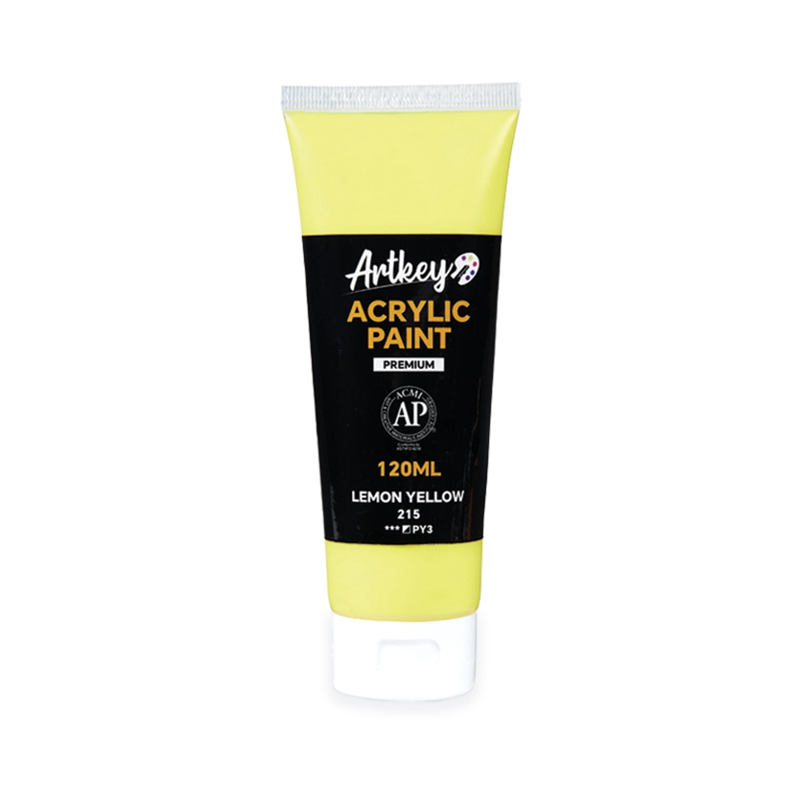 Artkey Acrylic Paint - Lemon Yellow (120 ml/4.06 oz) Tubes, Rich ...
