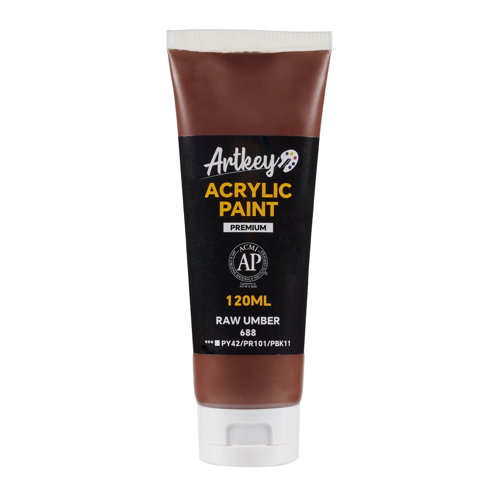 Artkey Acrylic Paint - Raw Umber (120 ml/4.06 oz) Tubes, Rich & Vibrant ...
