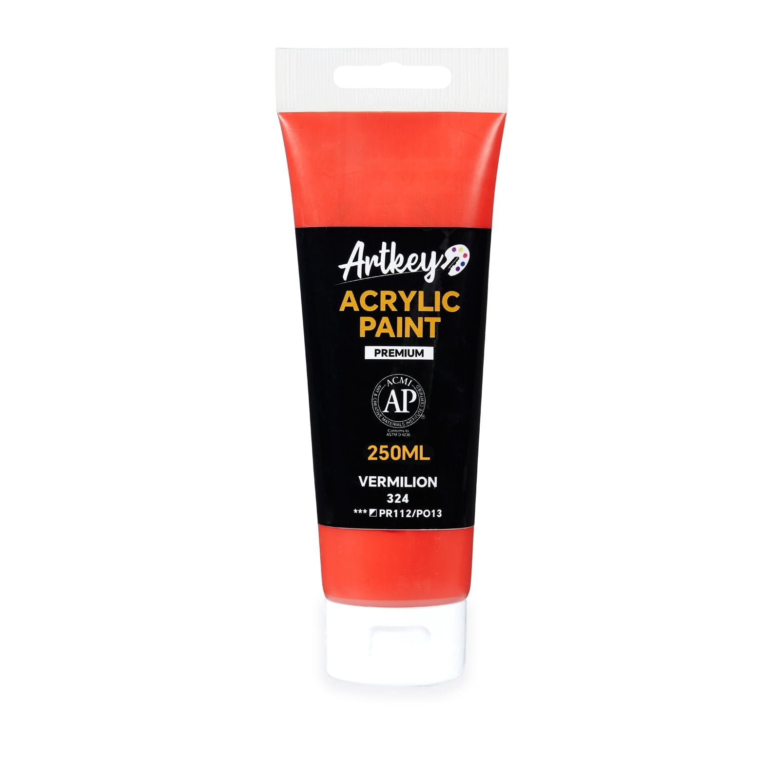 Artkey Acrylic Craft Paint - Vermilion Tubes, Multi-Surface, Semi-Gloss ...