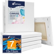 Artkey Artist Mini Canvas Set, 3x3 inch 24-Pack, 100% Cotton Square ...