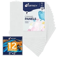 Artkey Artist Mini Canvas Set, 3x3 inch 24-Pack, 100% Cotton Square ...