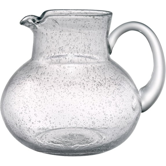Artland Iris 90 Oz Handblown Glass Pitcher - Bubble Shape, Lead-Free ...