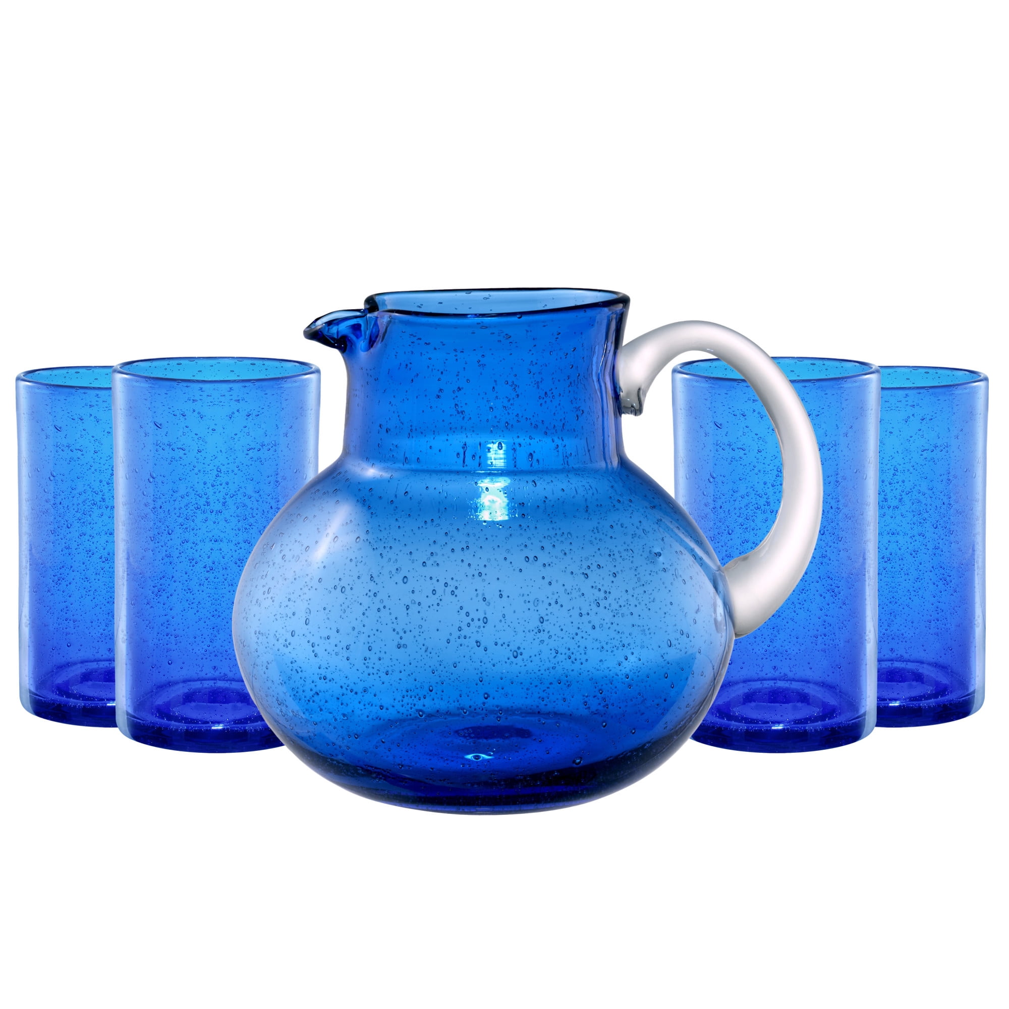 Artland Iris 90oz Glass Pitcher & 17oz Highball Glass (Set of 4 ...