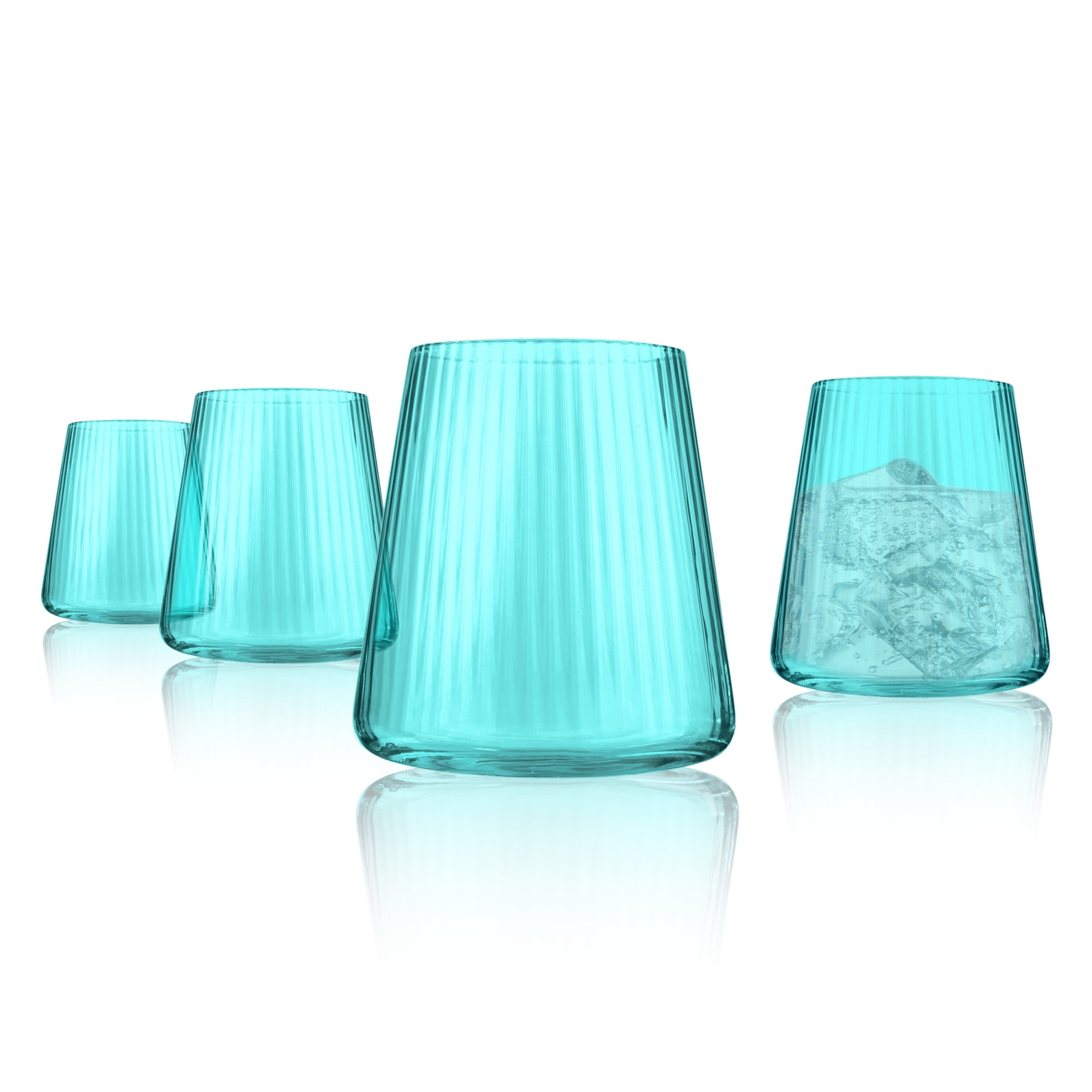 Artland Soho Optic 14.5 oz Double Old Fashion Glass, Set of 4 - Whiskey ...