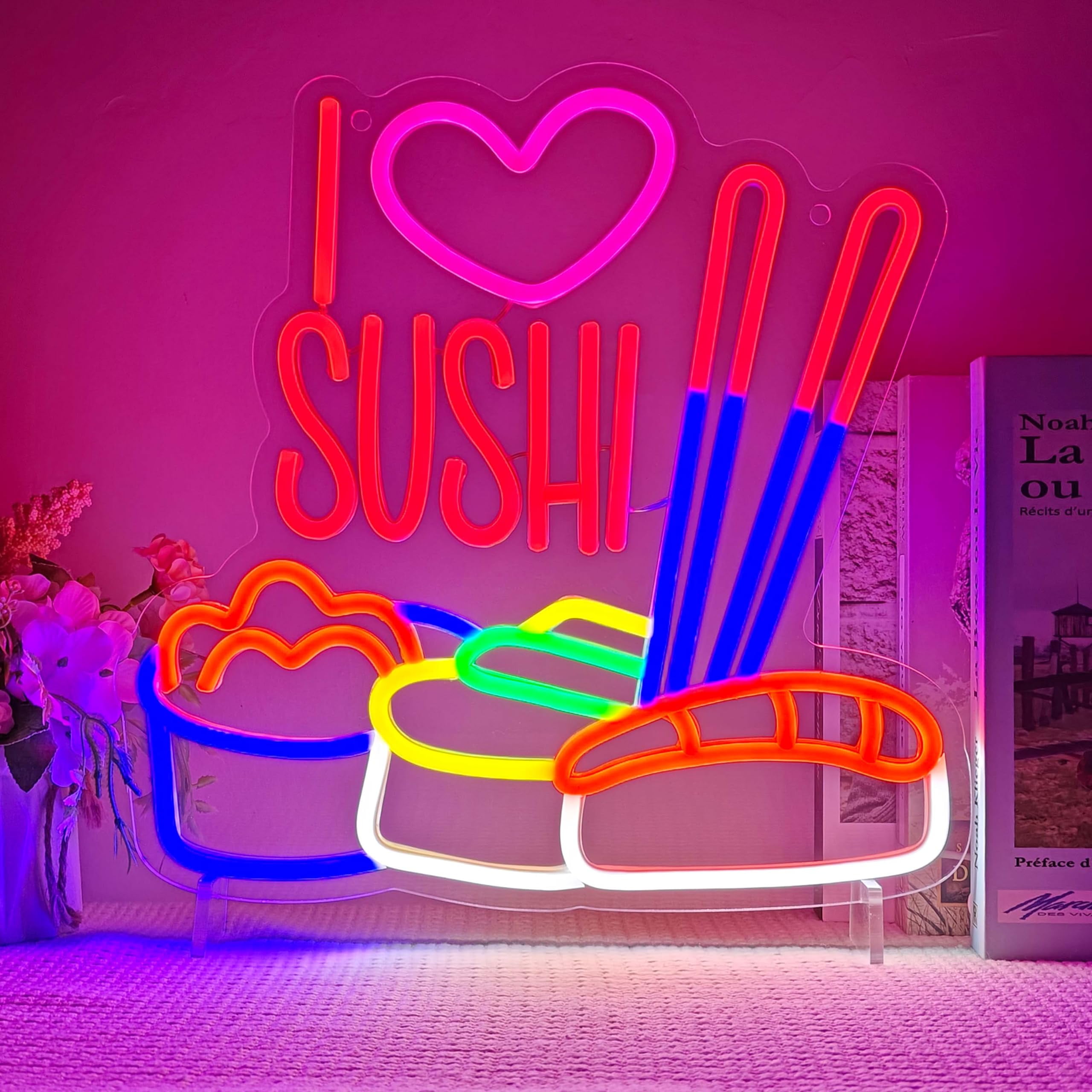 Artlast Love Sushi Neon Sign LED Sushi Signs for Wall Decor Sushi Neon ...