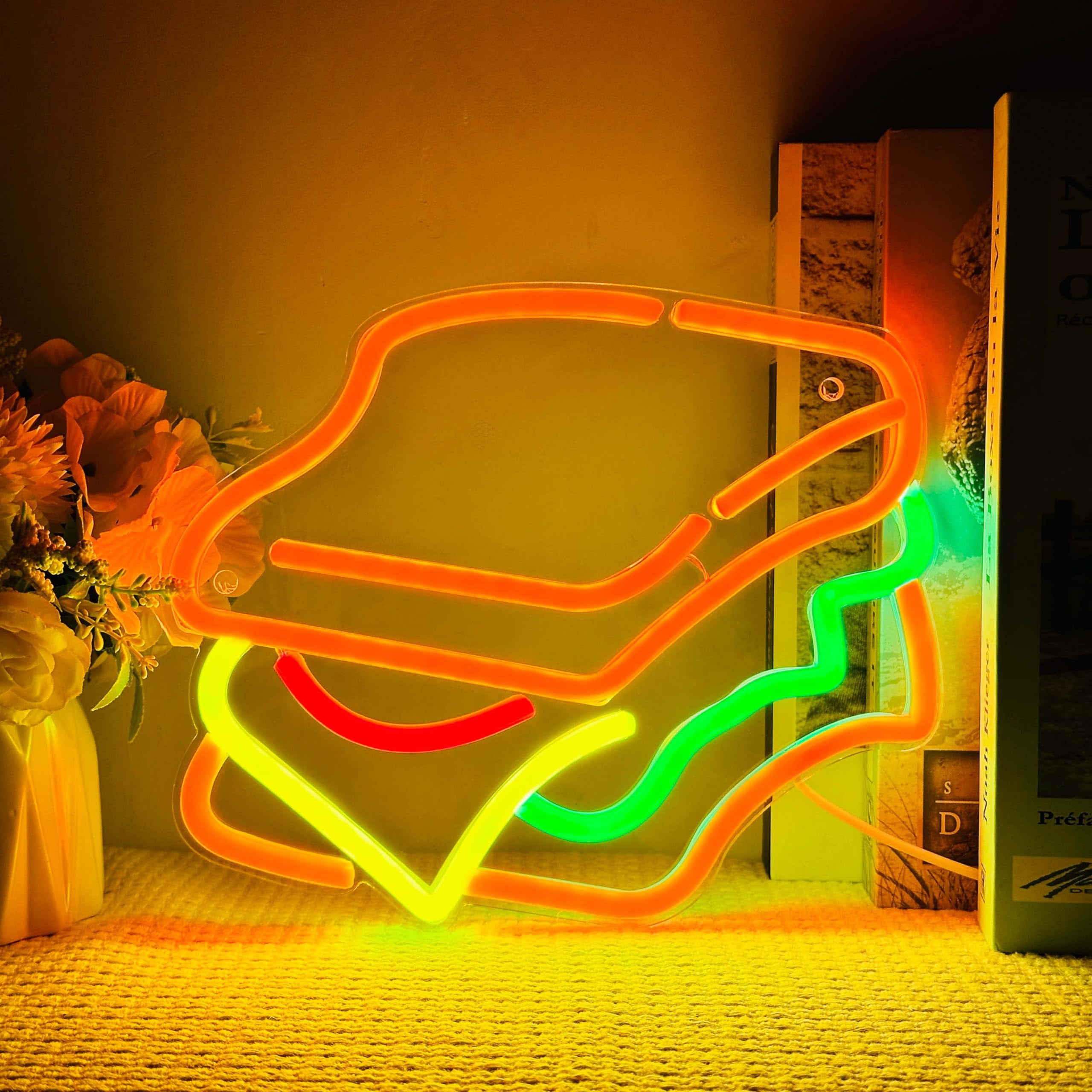Artlast Sandwich Neon Sign LED Sandwich Sign for Wall Decor Dimmable ...