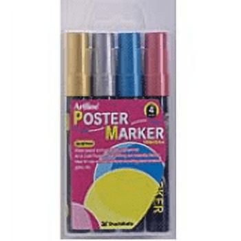 Artline Poster Markers - Set of 4, Metallic Colors, 4 mm Tip - Walmart.com