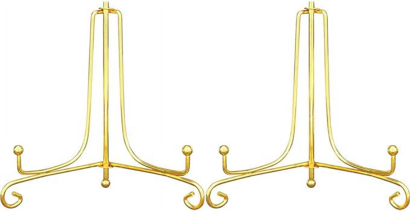 Artliving (2 Pack 5 Inch Iron Display Stand, Gold Iron Easel Plate ...