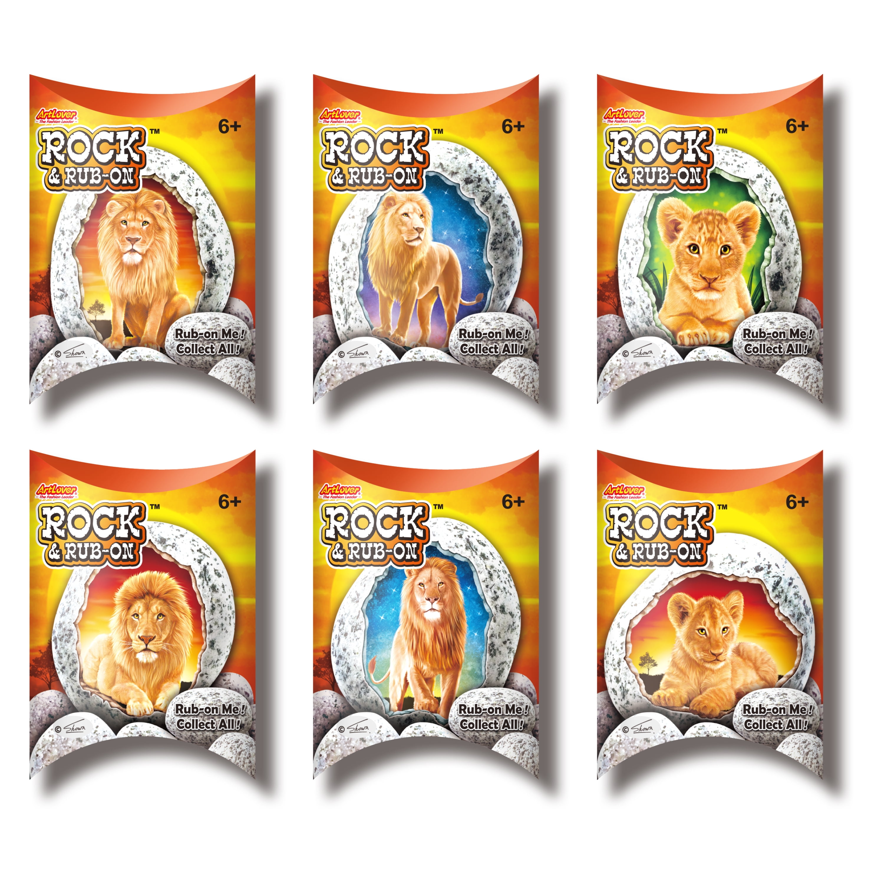 Artlover - Rock & Rub-on Craft Kit- Lion (Set Of 6 Designs) - Walmart.com