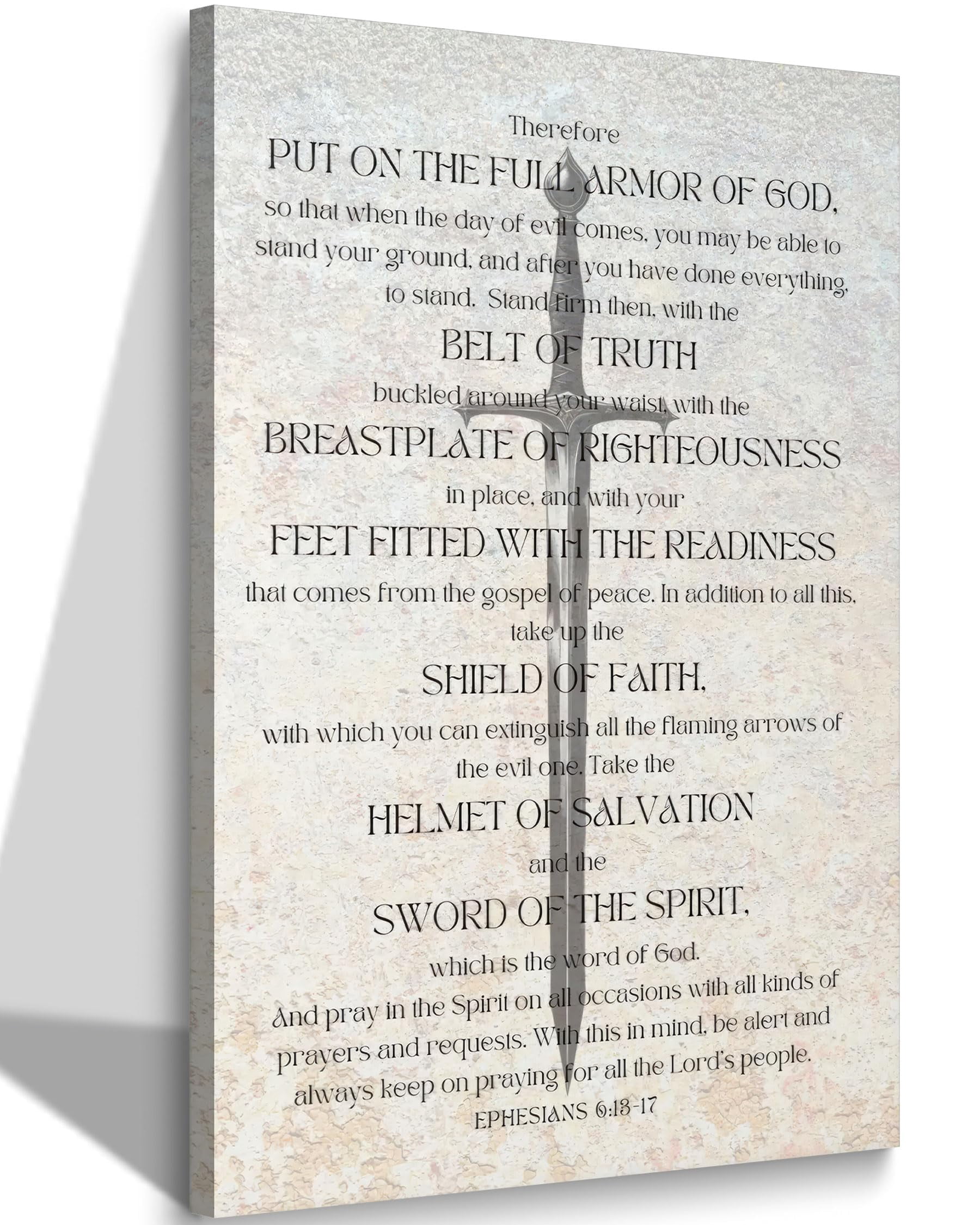 ArtlyWear Armor of God Ephesians Scripture Framed Canvas Wall Art ...