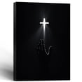 ArtlyWear Black and White Cross and Hands Redemption Framed Canvas Wall ...