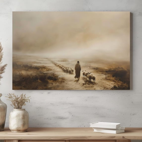 ArtlyWear Classic Good Shepherd Religious Painting Canvas Wall Art ...