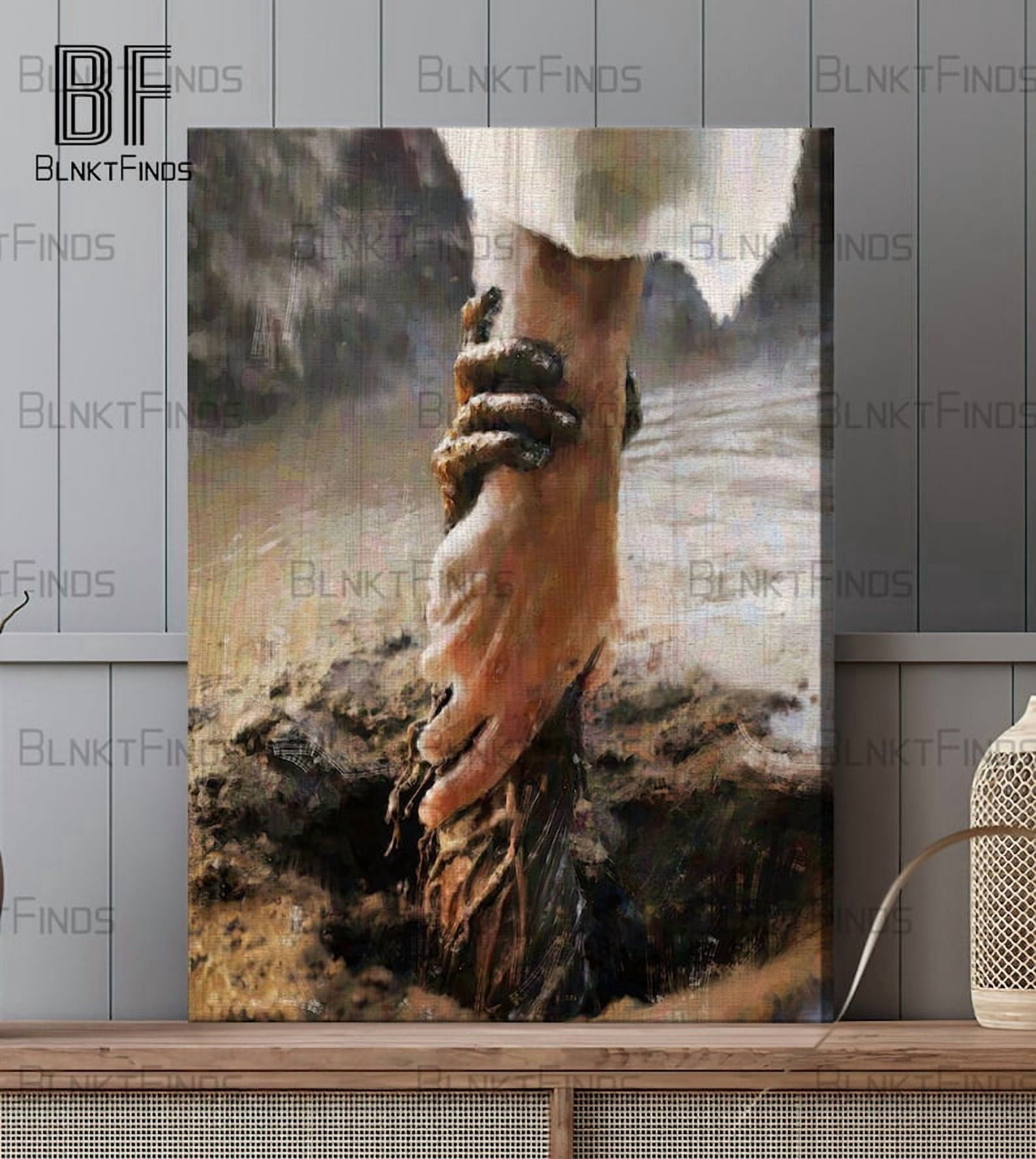 ArtlyWear Jesus and Lamb Lost Sheep Christian Canvas Wall Art Print ...