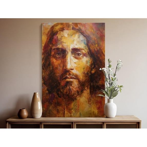 ArtlyWear Modern Abstract Divine Christ Portrait Canvas Wall Art Print ...