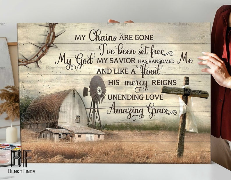 ArtlyWear My Chains Are Gone Meadow Landscape Tranquil Farmhouse ...