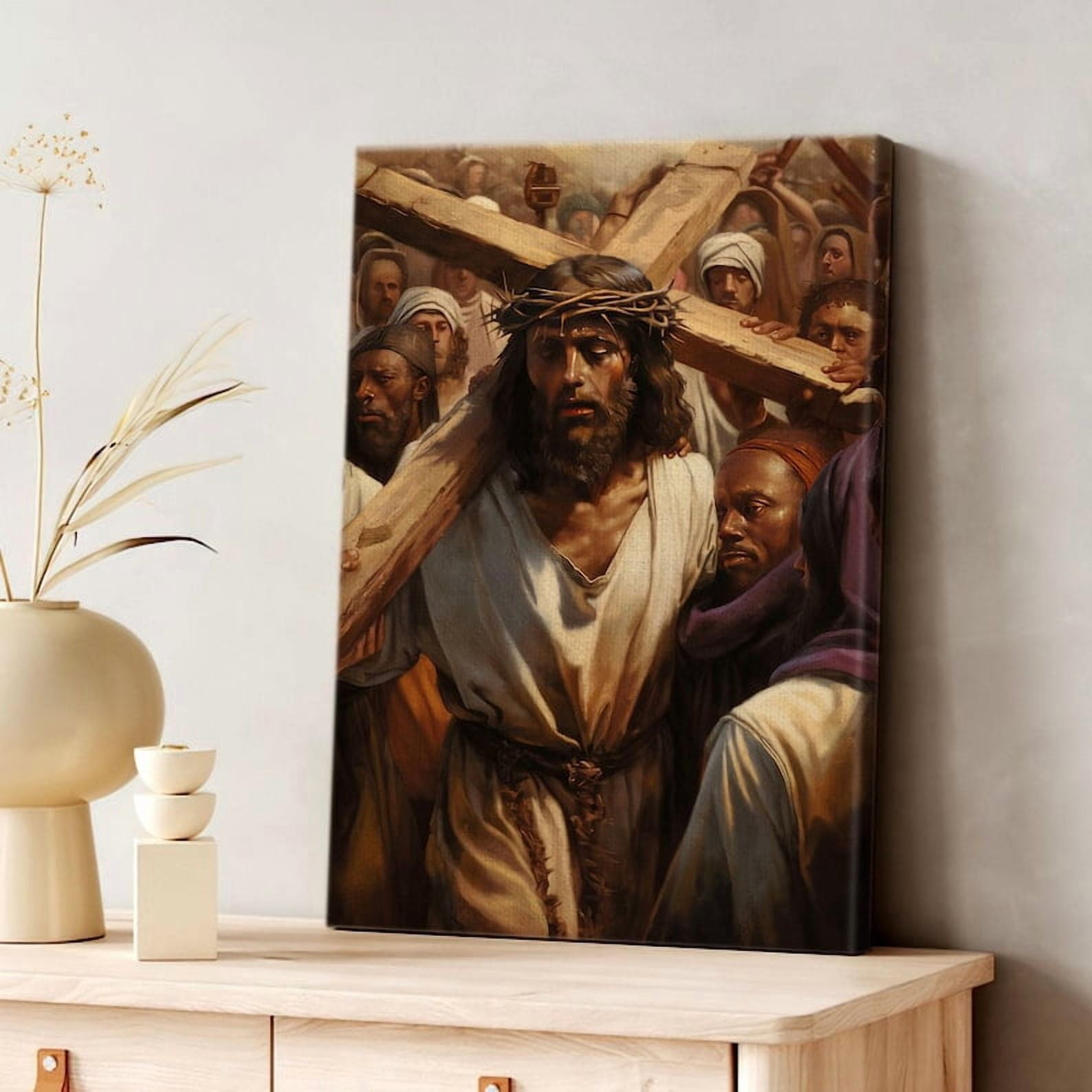 ArtlyWear Powerful Black Jesus Passion of Christ Resurrection Canvas ...