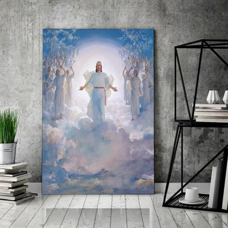 ArtlyWear The Second Coming of Jesus Christ Canvas Wall Art Dramatic ...