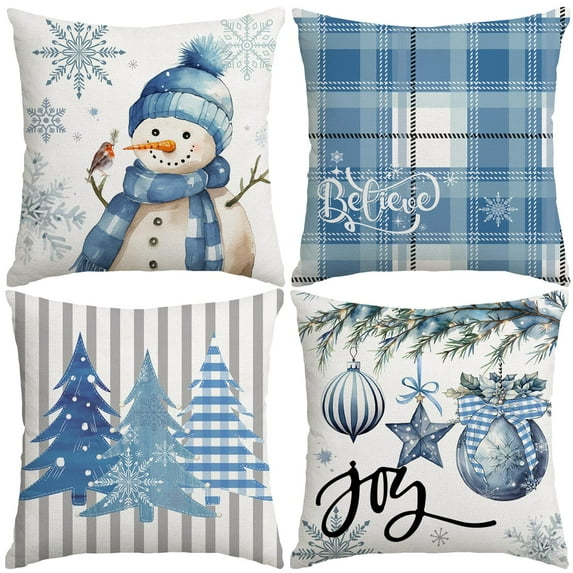 Artmag Christmas Pillow Covers 18x18 Inch Set of 4, Decorative ...