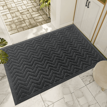 Rubber-Cal "Herringbone" Outdoor Scraper Door Mat, 18 by 30-Inch ...