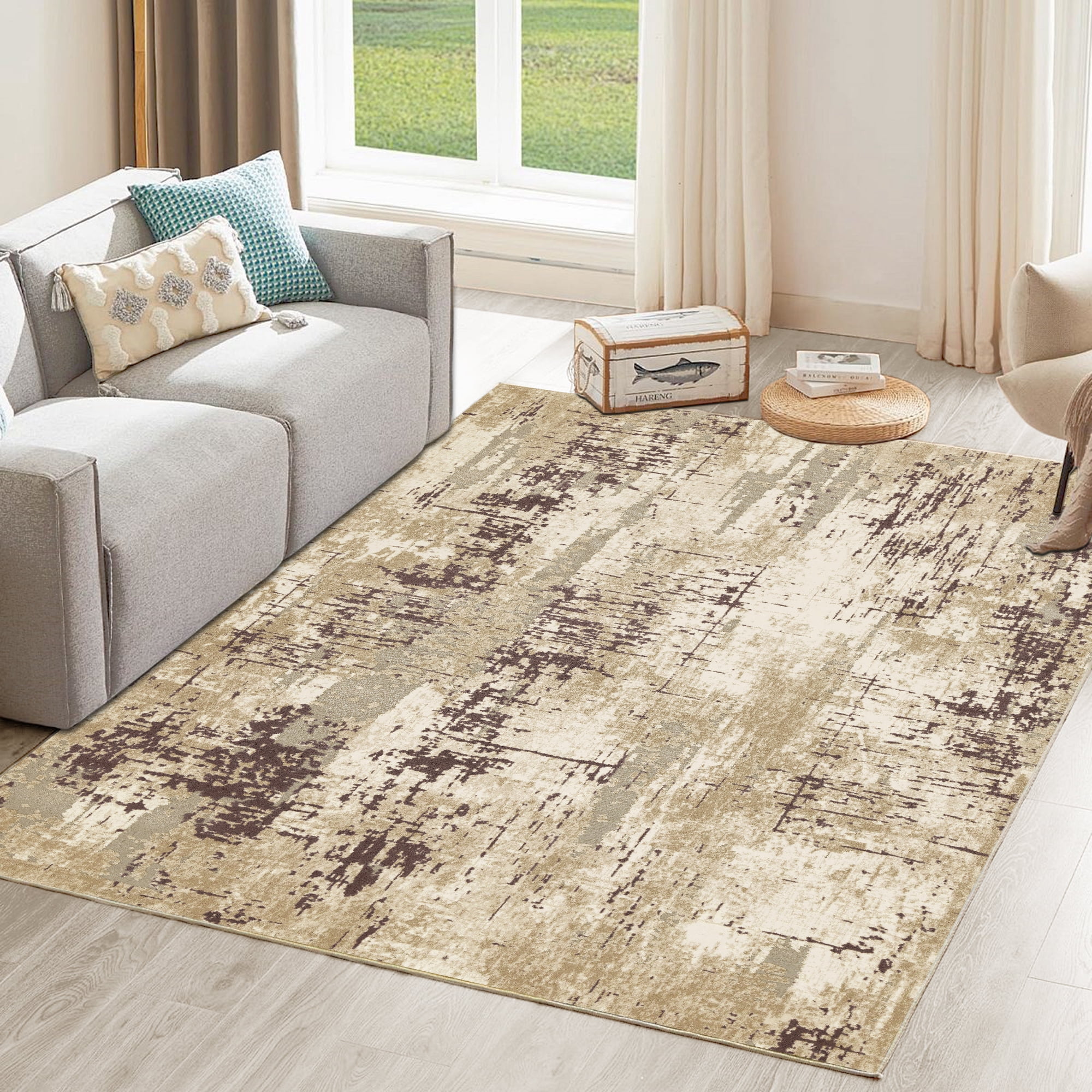 Artnice Modern Abstract Washable Area Rugs, 5x7 Rugs for Living Room ...