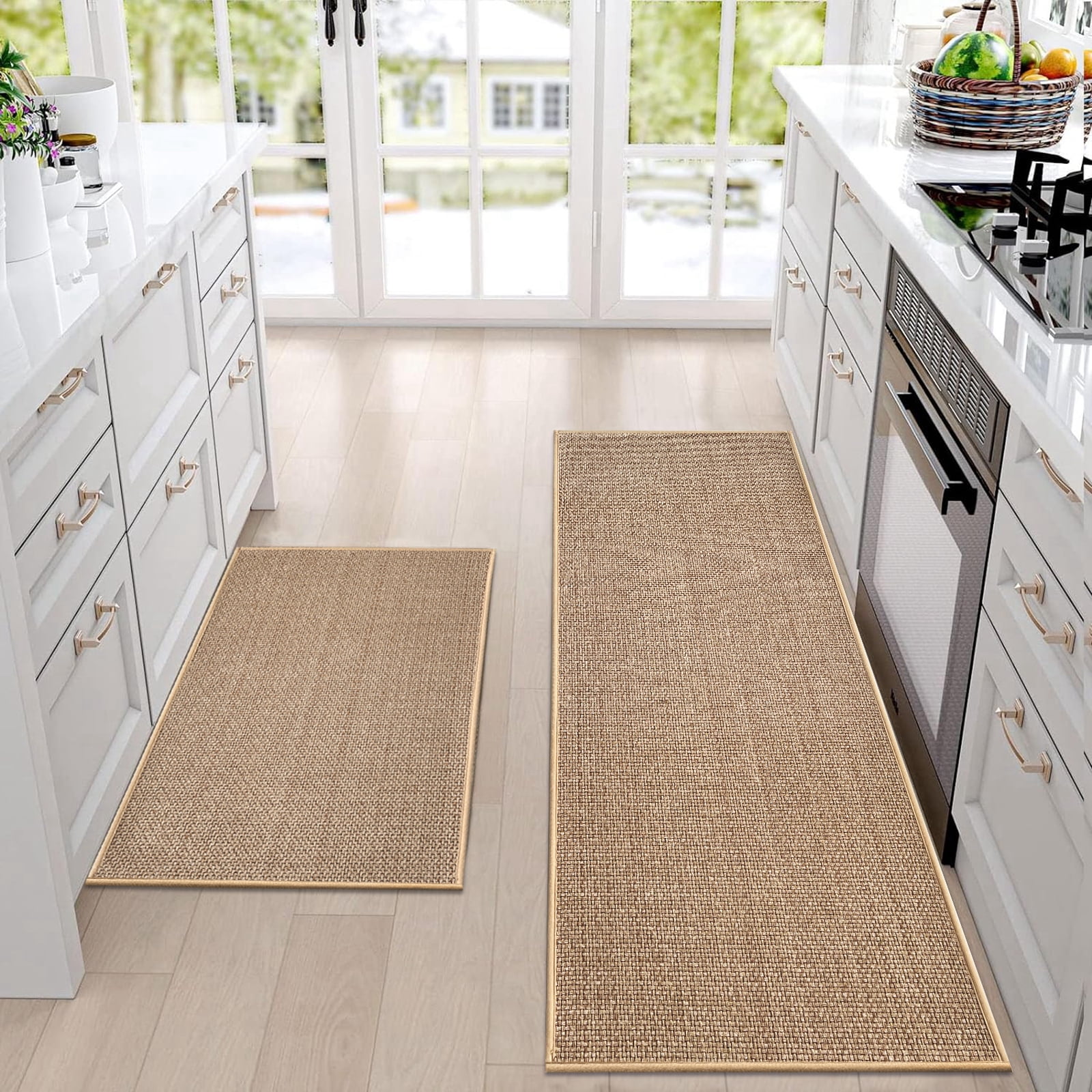 Artnice Absorbent Washable Kitchen Rugs or Mats Set of 2, Non Slip ...
