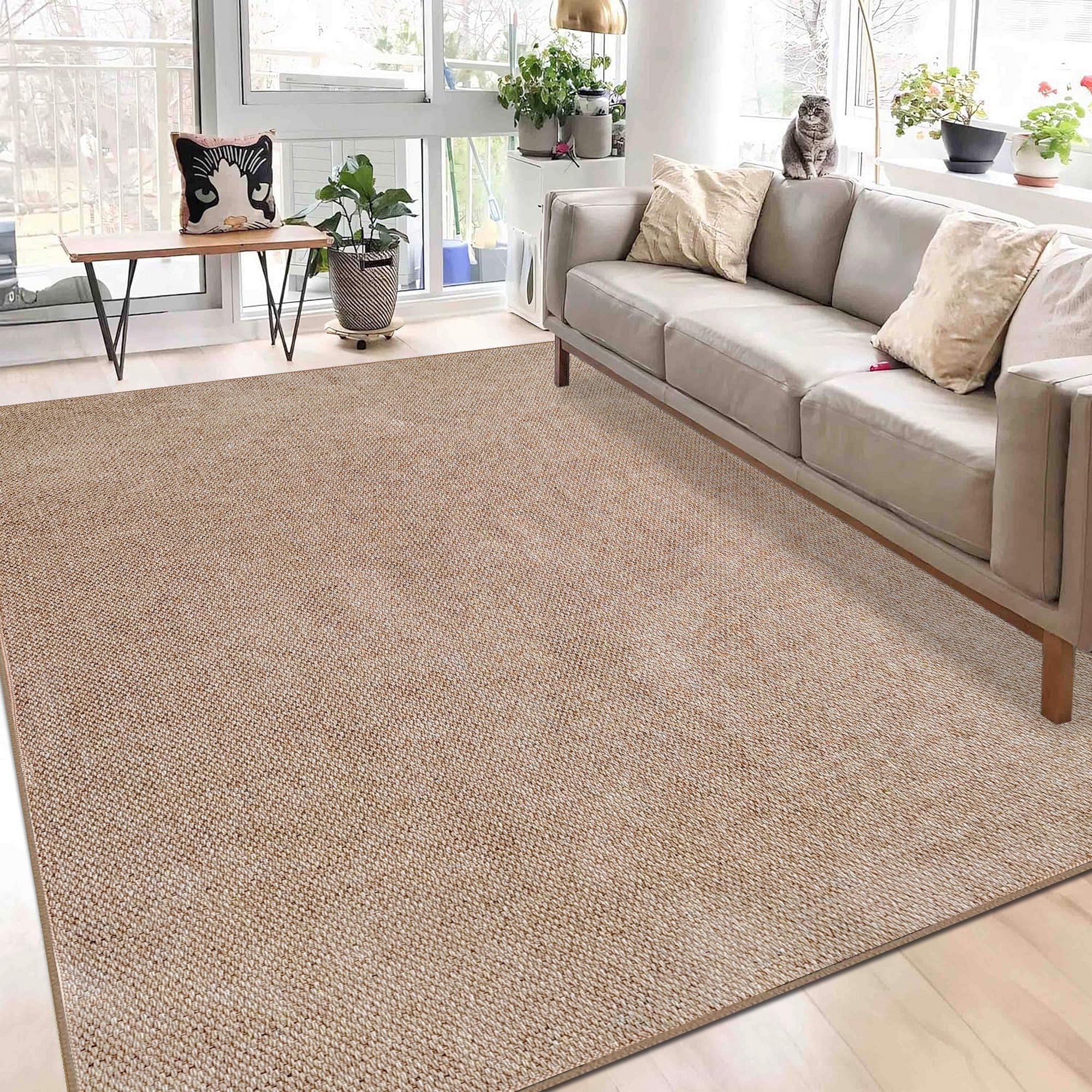Artnice Easy Jute 5x7 Outdoor Rugs, Natural Color Farmhouse Washable ...
