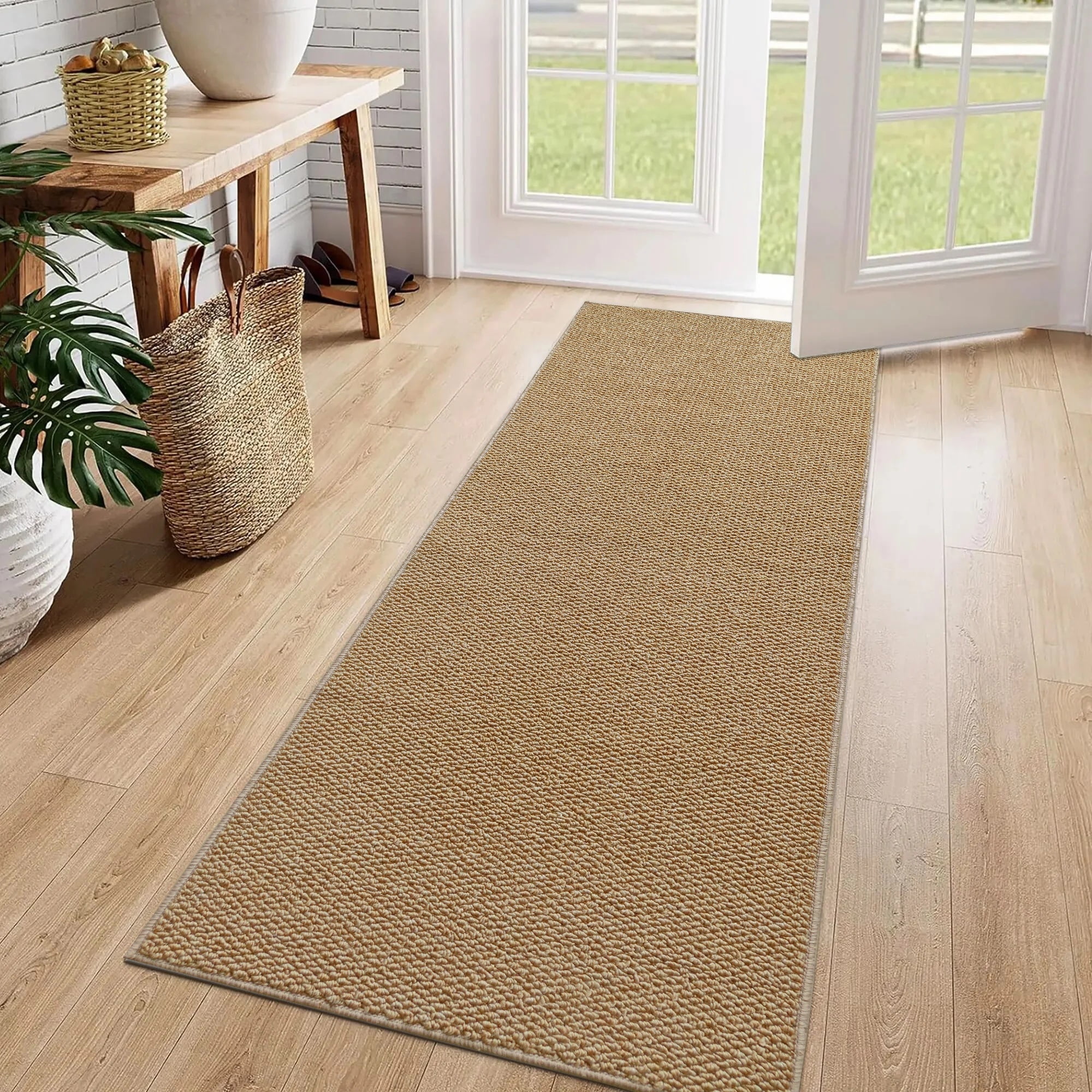 Artnice Hallway Runner Rug 2x6 Ft, Faux Jute Rug Farmhouse Washable Rug ...