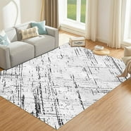 BERTHMEER 4'x6' Gray Abstract Modern Area Rugs for Office Entryway ...
