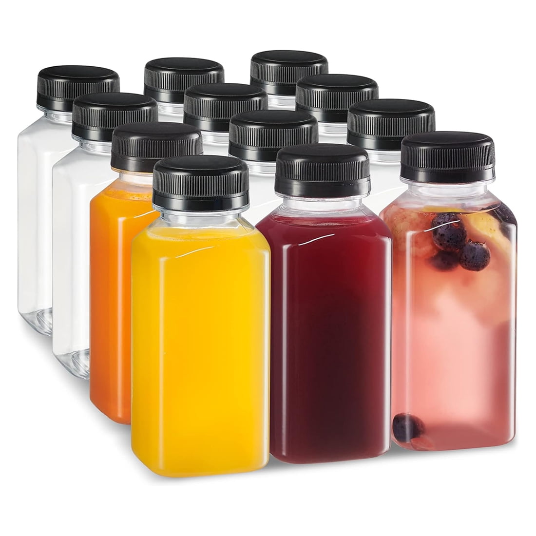 Artoid Mode 8oz plastic bottles with caps, small juice containers with lids for fridge, mini ...