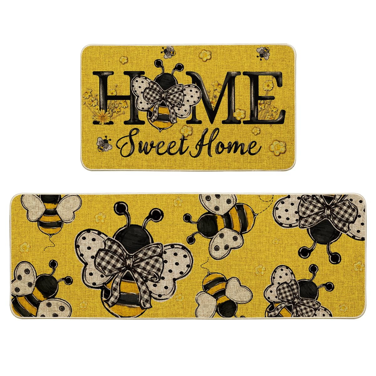 Artoid Mode Beige Bee Home Sweet Home Spring Kitchen Mats Set of 2 ...
