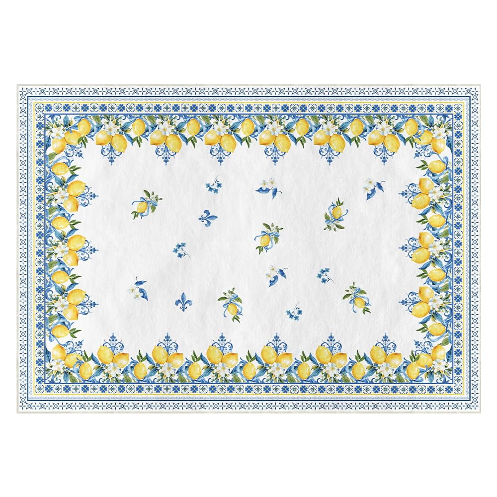 Artoid Mode Blue Lemon Iris Summer Area Rug, Seasonal Home Decor Low ...