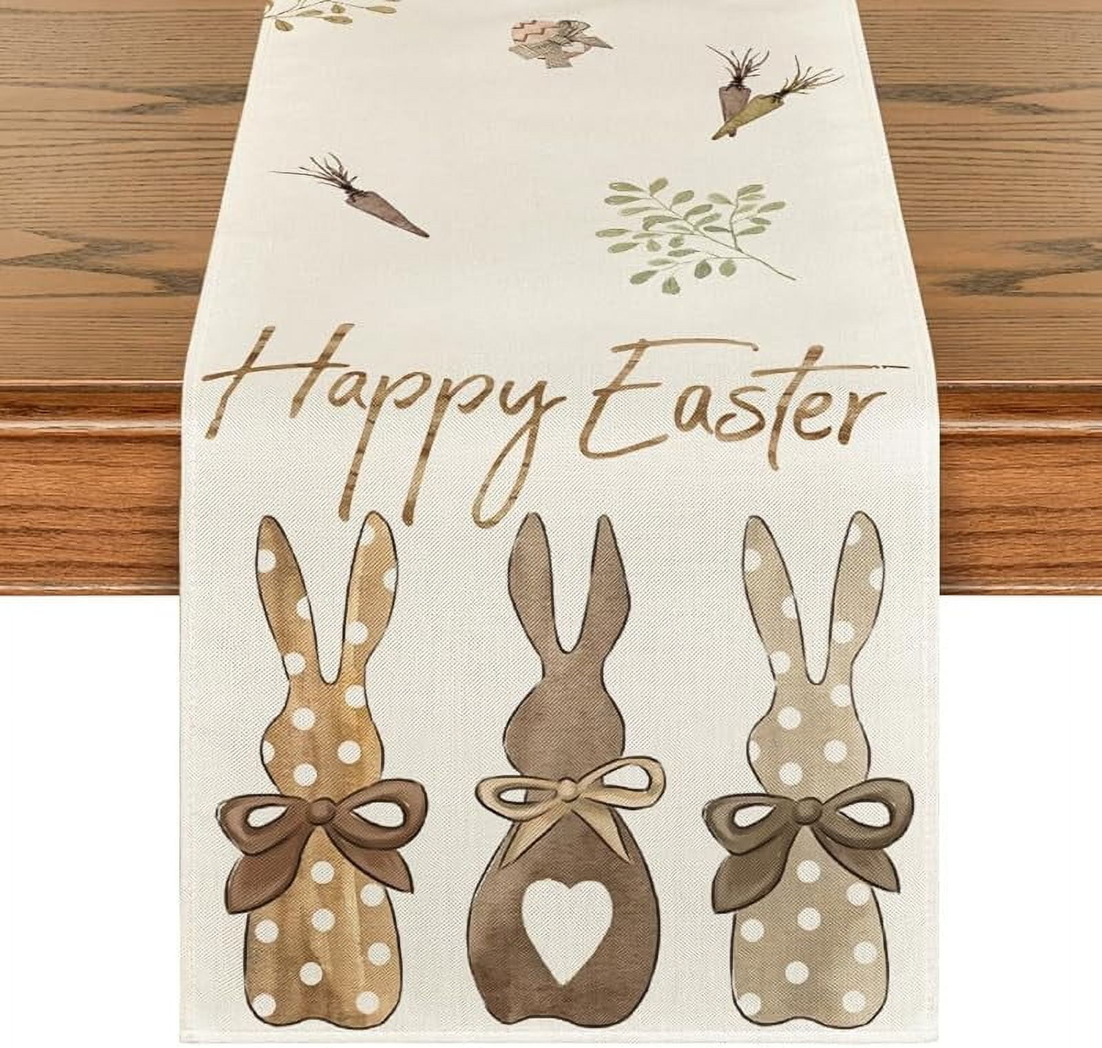 Artoid Mode Carrots Rabbit Bunny Happy Easter Table Runner, Spring ...