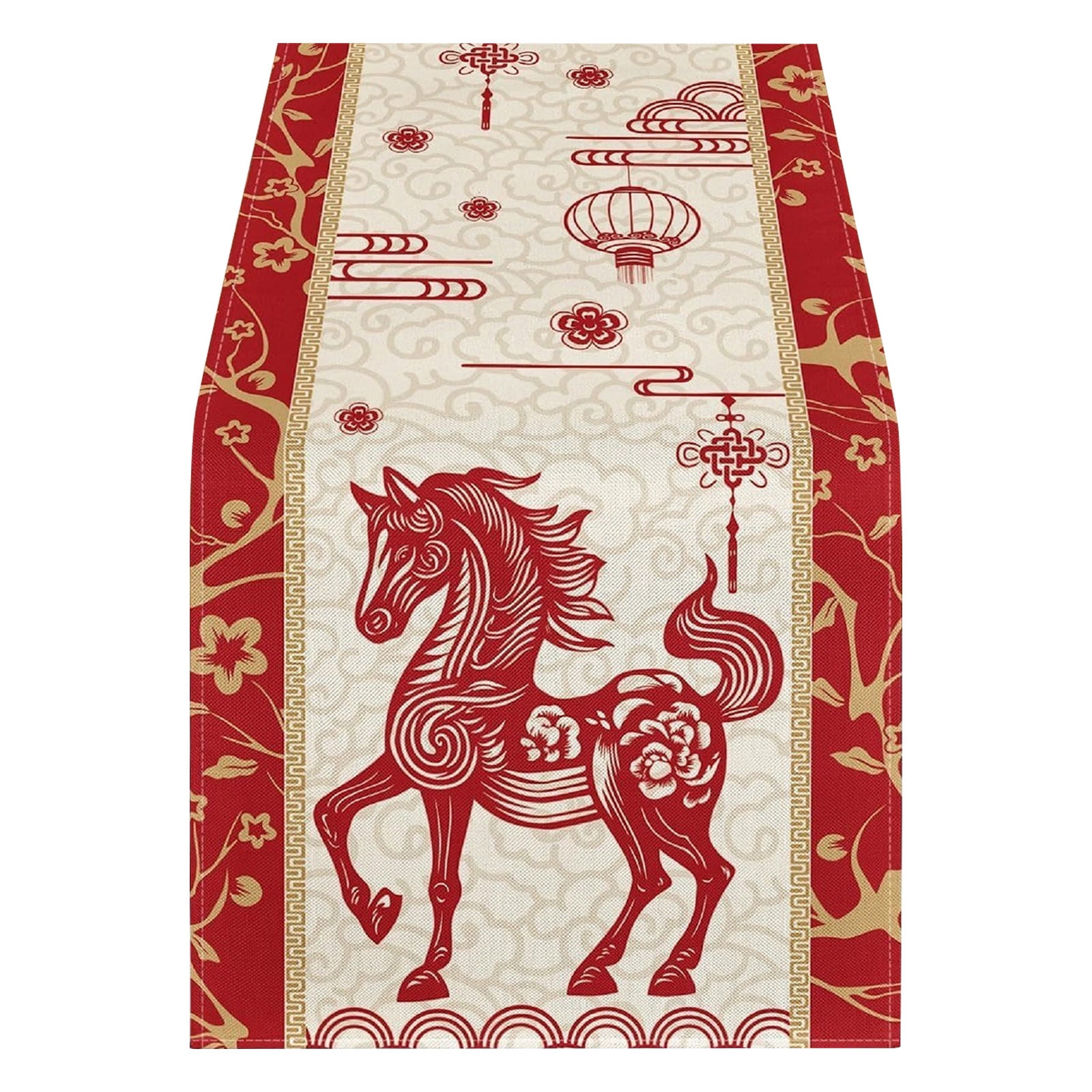 Artoid Mode Chinese Zodiac Horse 2026 Happy Lunar New Year Table Runner ...